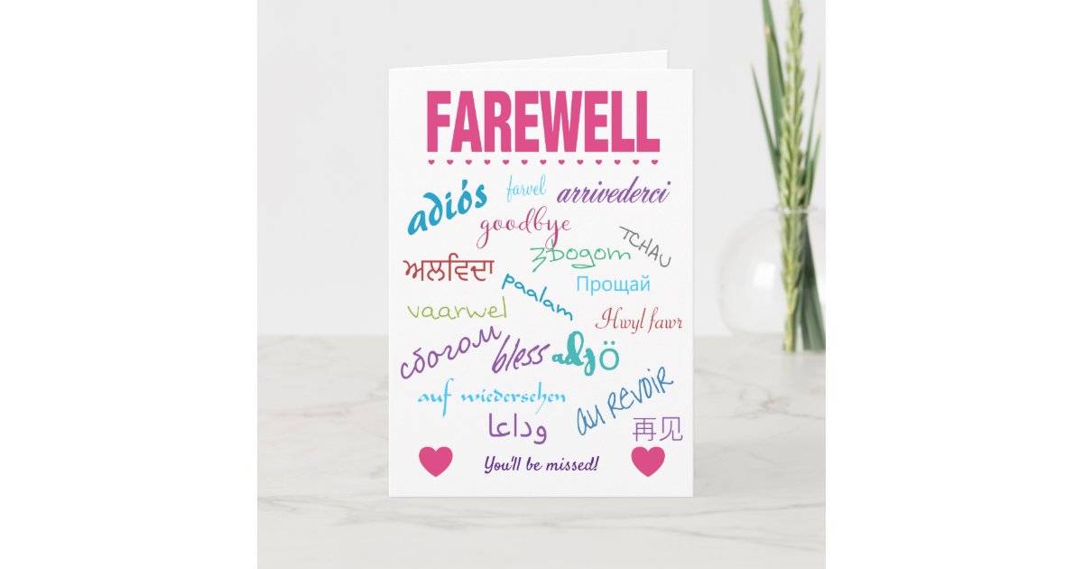 Abschied - Pink Goodbye Karte | Zazzle.ch