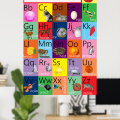 Alphabet Diagramm farbig mit Bildern für Kinder Poster | Zazzle.ch