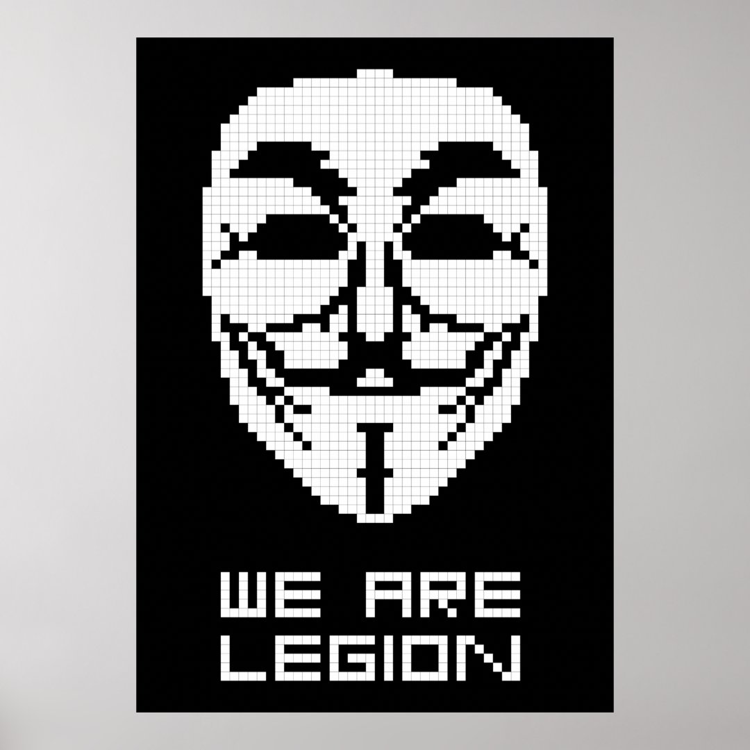 Anonymous Wir sind Legion Pixel Art Poster | Zazzle.ch