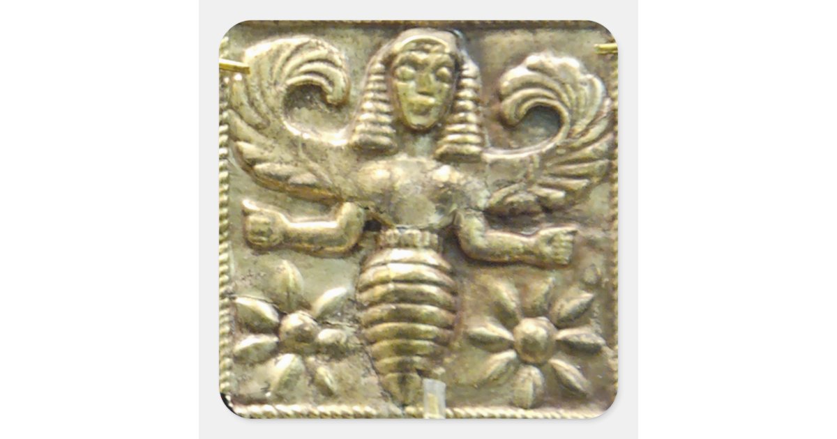 ANTIQUE GREEK HONEY BEE GODDESS QUADRATISCHER AUFKLEBER | Zazzle.ch