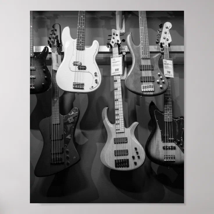 Beautiful Bass Guitar Poster | Zazzle.ch