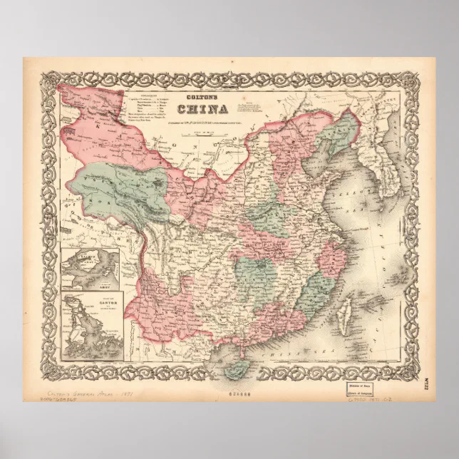 Colton's Map of China (1871) Poster | Zazzle.ch
