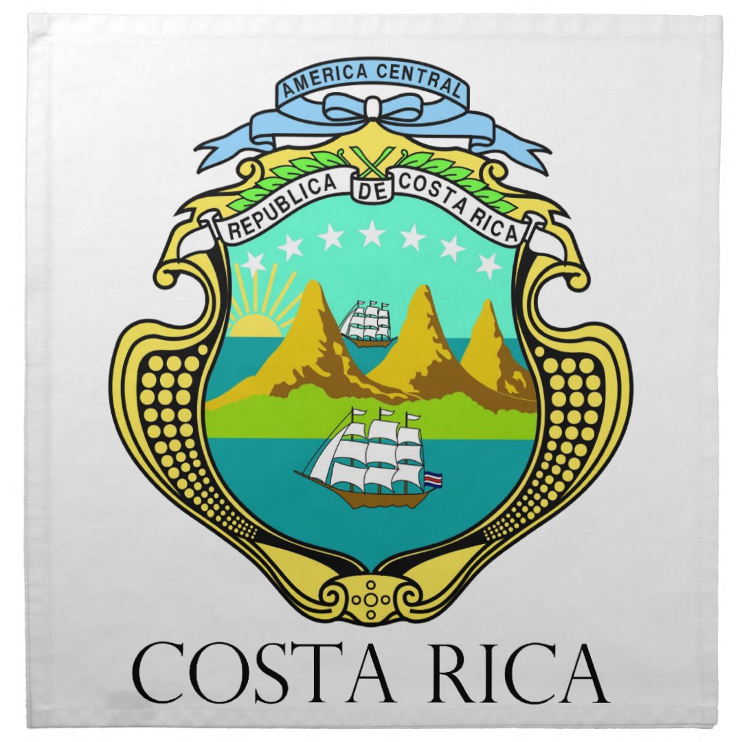 COSTA RICA - Emblem/Flagge/Wappen/Symbol Serviette | Zazzle.ch