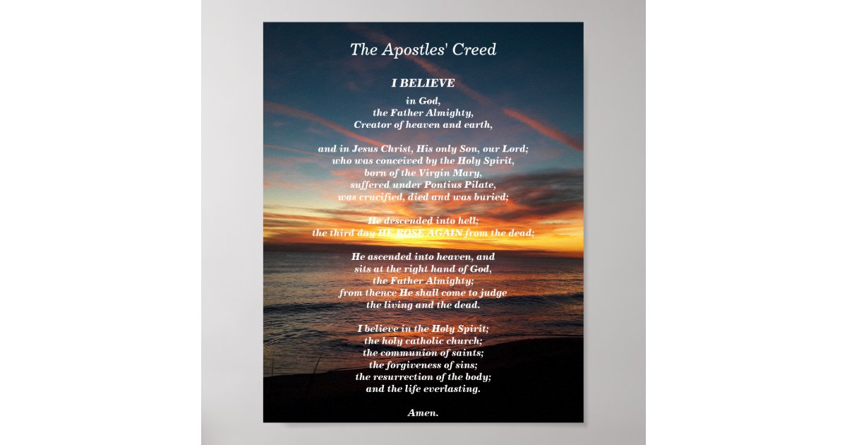 Das Credo der Apostel Poster | Zazzle.ch
