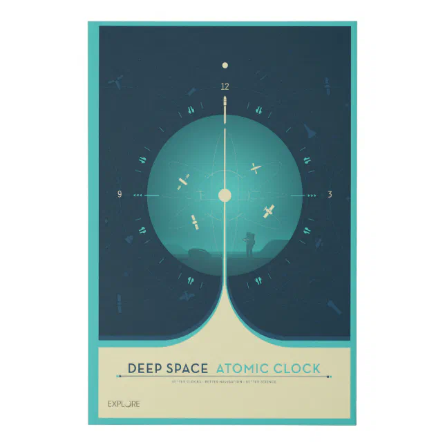 Deep Space Atomic Clock Poster, Blue Version. Künstlicher Leinwanddruck ...