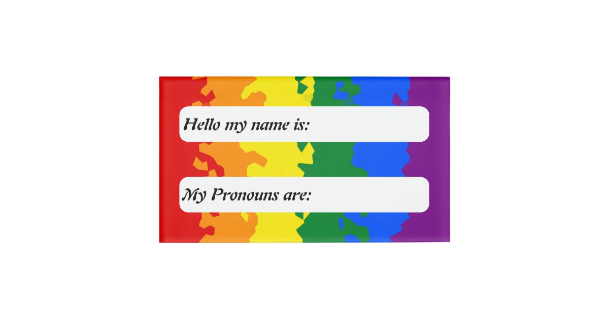 Flag Funky Boho Rainbow Anpassbare Gay Pride Namenschild | Zazzle.ch