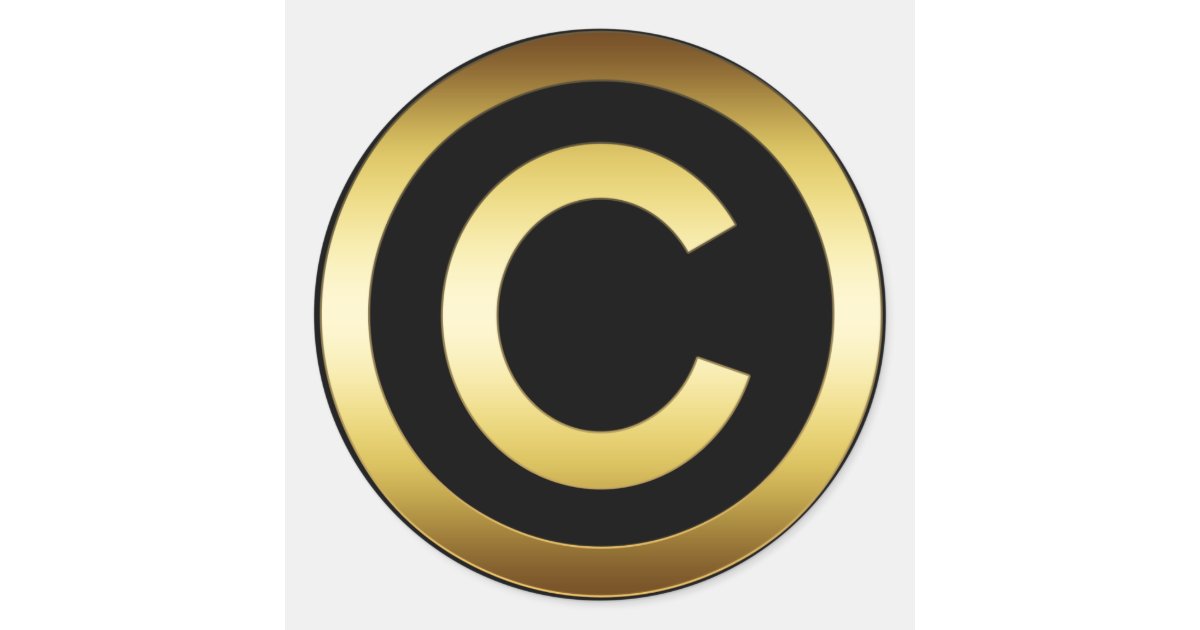 GOLD COPYRIGHT SYMBOL RUNDER AUFKLEBER | Zazzle.ch