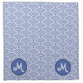 Japanische Nami-Wave-Muster mit Monogramm Serviette | Zazzle.ch