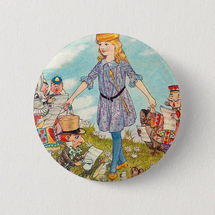 Lieder von Alice: Alice und ihre Freunde Button | Zazzle.ch