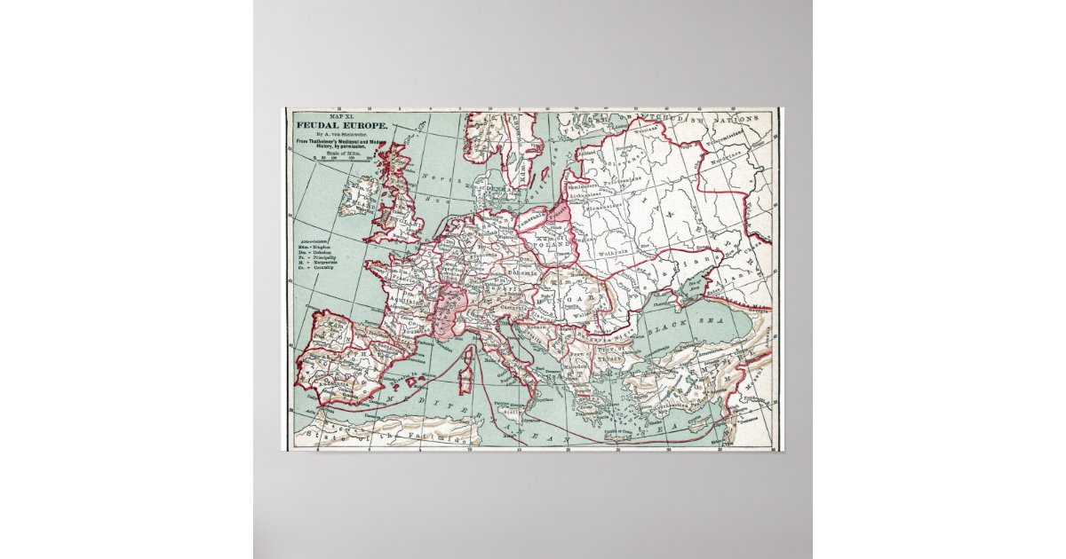 MAP OF EUROPE, 12th CENTURY Poster | Zazzle.ch