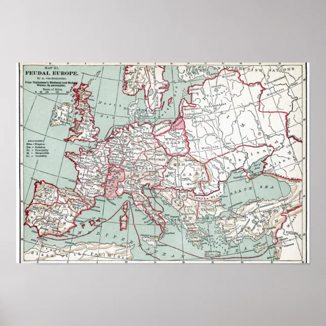 MAP OF EUROPE, 12th CENTURY Poster | Zazzle.ch
