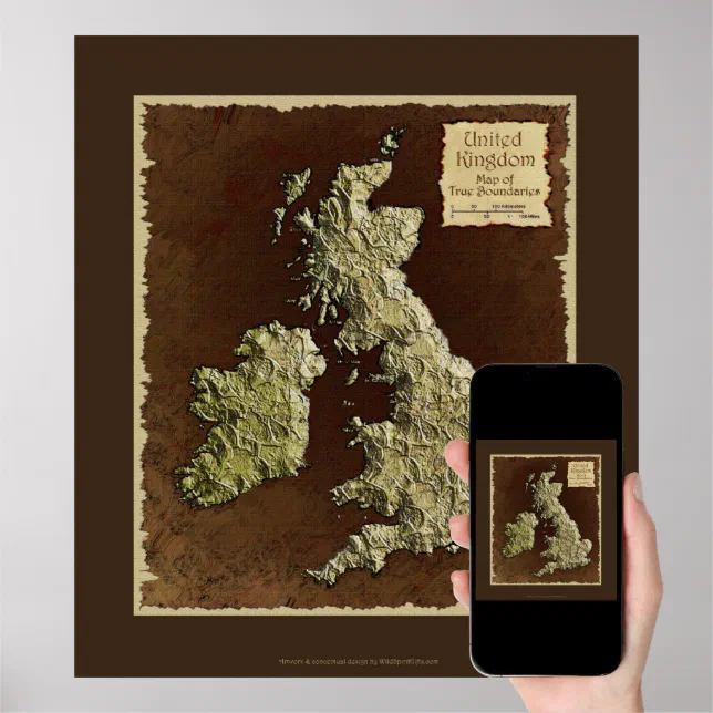 MAP of the UK Map Art Poster | Zazzle.ch