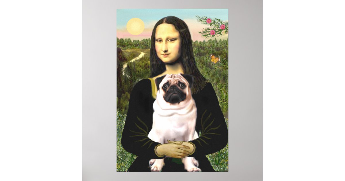 Mops 3 (fawn) - Mona Lisa Poster | Zazzle.ch