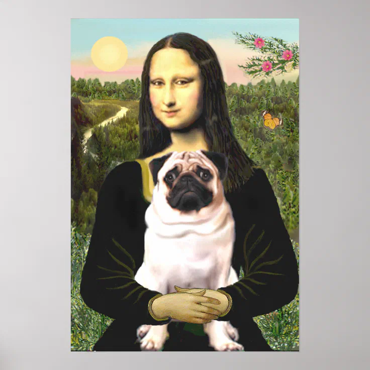 Mops 3 (fawn) - Mona Lisa Poster | Zazzle.ch
