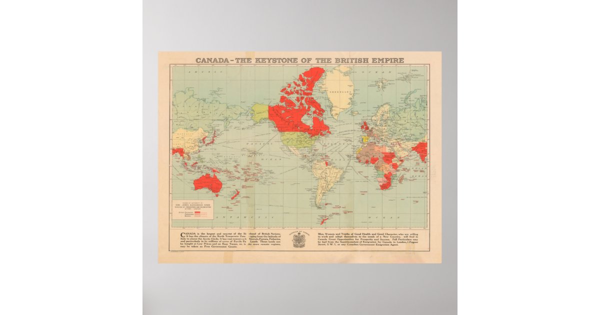 Old British Empire World Map (1920) Poster | Zazzle.ch