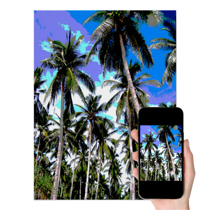 Palmen Design Posterisierte Wirkung Poster | Zazzle.ch