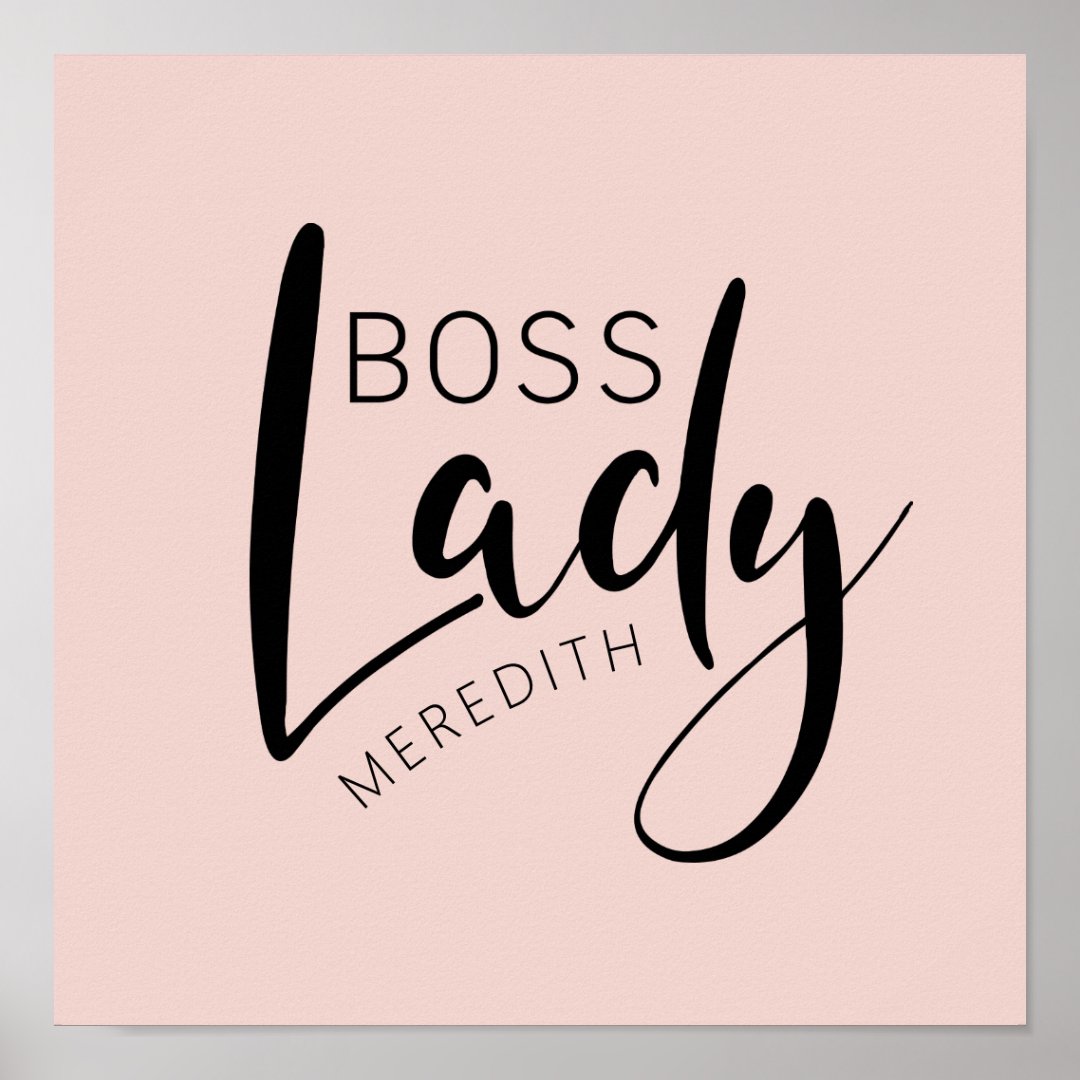 Personalisierte Boss-Lady-Logo in Rosa Poster | Zazzle.ch