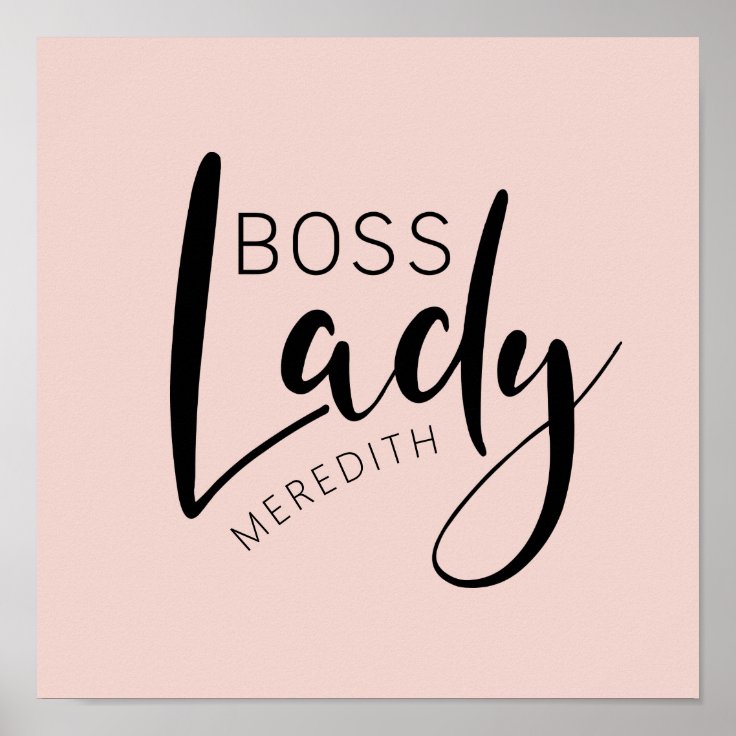Personalisierte Boss-Lady-Logo in Rosa Poster | Zazzle.ch
