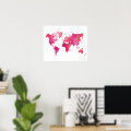 Pink Watercolor World Map Poster | Zazzle.ch