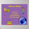 Posters en classe - Règles de bibliothèque | Zazzle.ch