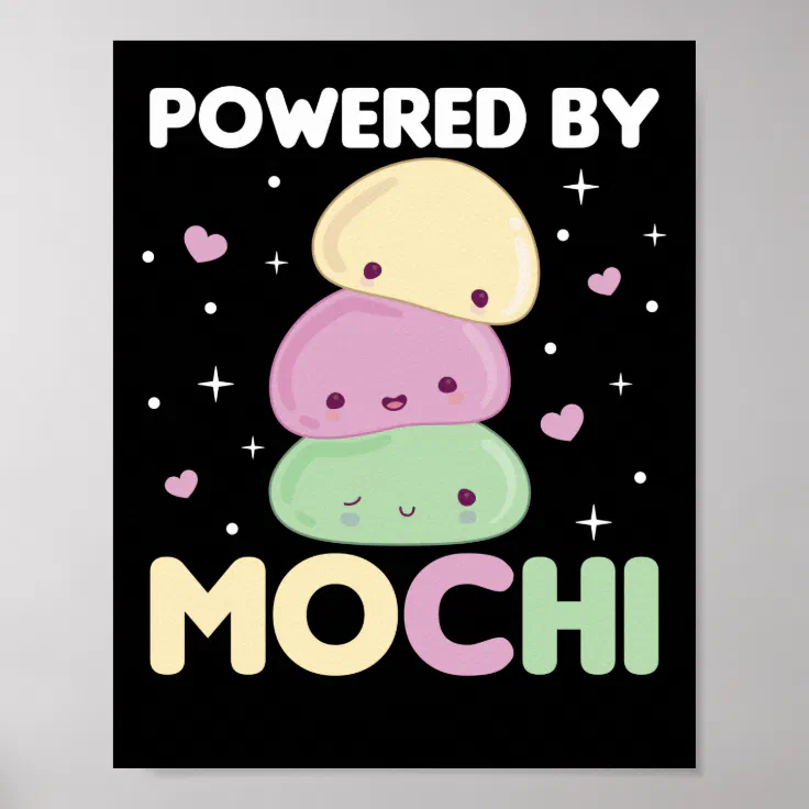 Powered By Mochi - Kawaii Mochi Ice Cream Poster | Zazzle.ch
