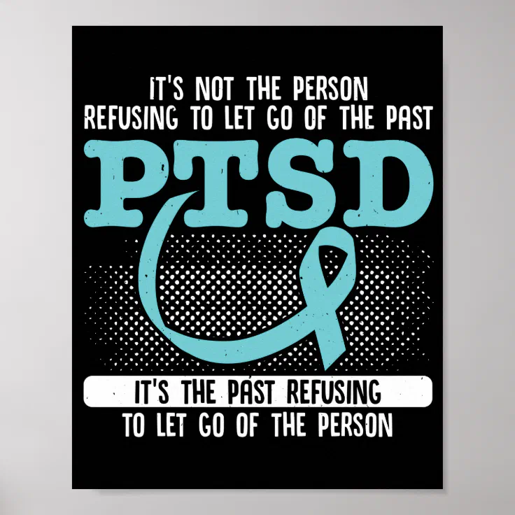 PTSD Awareness PTSD Aquamarin Ribbon Poster | Zazzle.ch