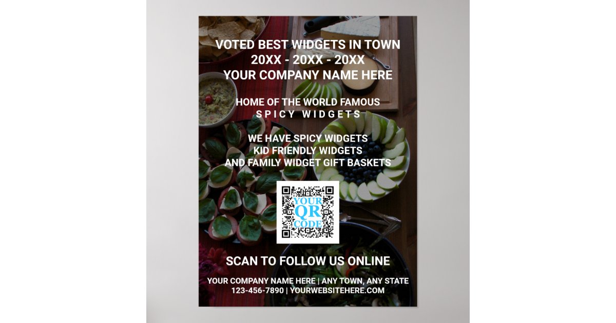 QR Code Dunkle Foto Coole Messe Promo Poster | Zazzle.ch