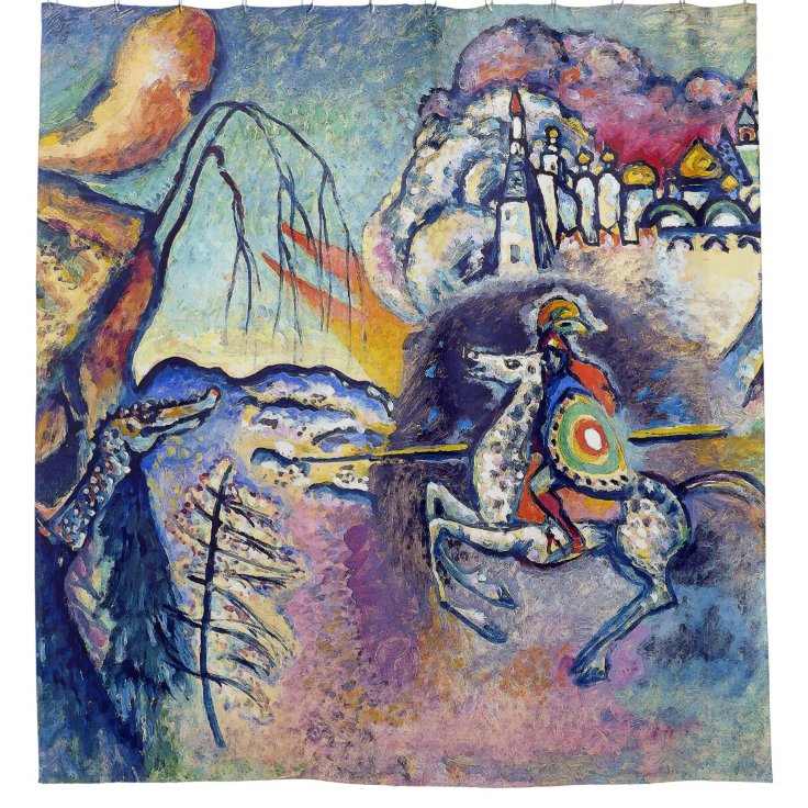 Rideaux De Douche Wassily Kandinsky - Saint George et les cavaliers ...