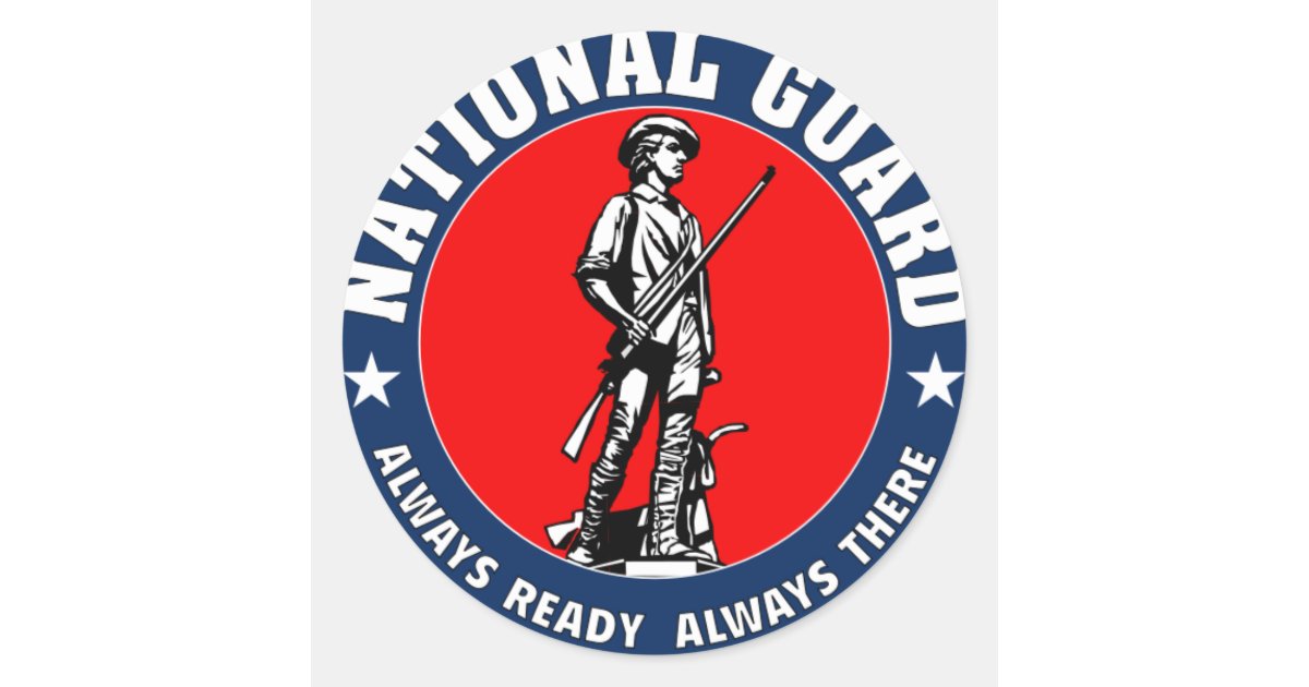 Sticker Rond Logo de militaires de garde nationale d'armée | Zazzle.ch