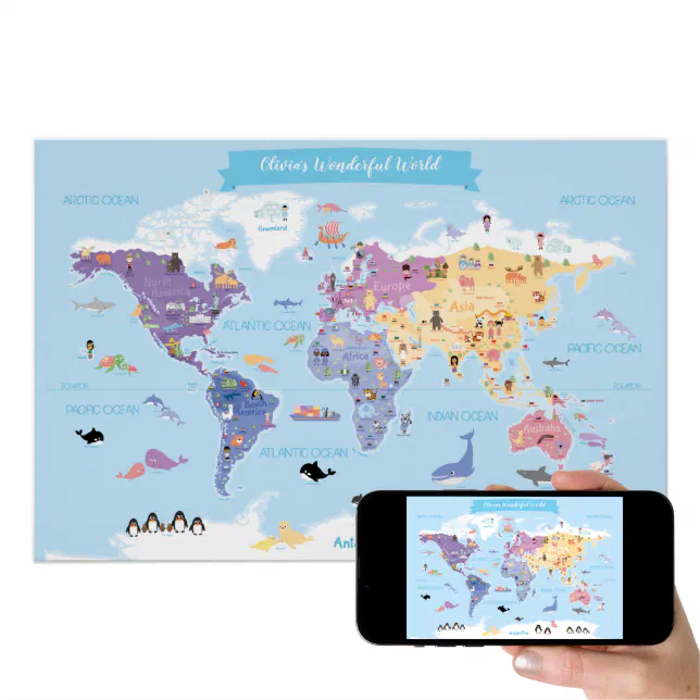 Sweet and Lovely Children World Map Poster | Zazzle.ch