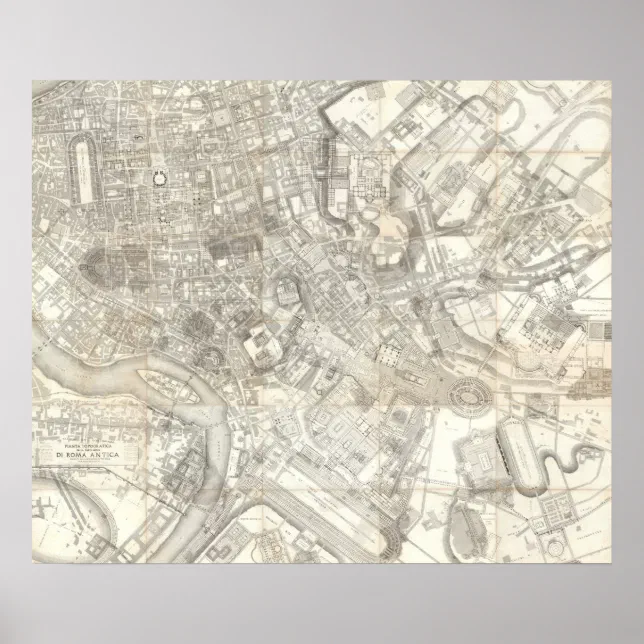 Topographic Map of Ancient Rome, Italy Poster | Zazzle.ch
