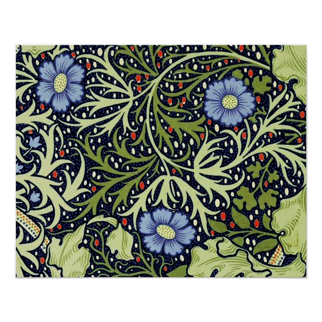 William Morris Seaweed Wallpaper Pattern Poster | Zazzle.ch